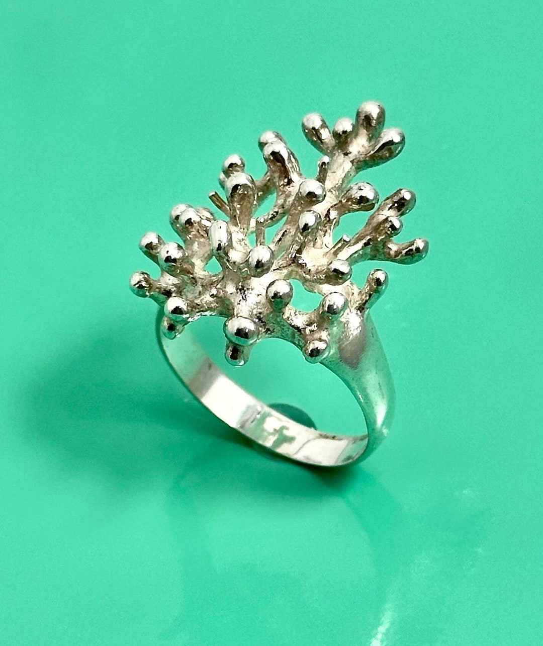 Sterling Silver 925 8.8 Gram Coral Branch Ring, Ocean Inspired, Coral ...