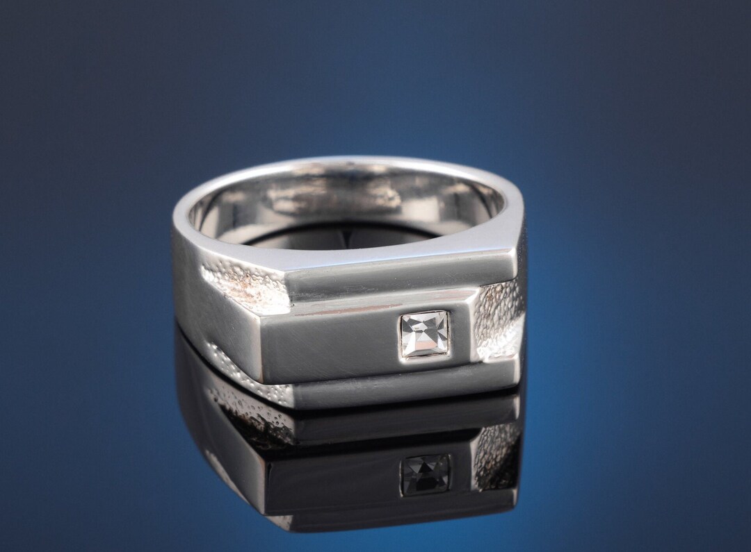 Modern Classic Men's Ring, Geometric Statement Ring for Men , Sterling ...