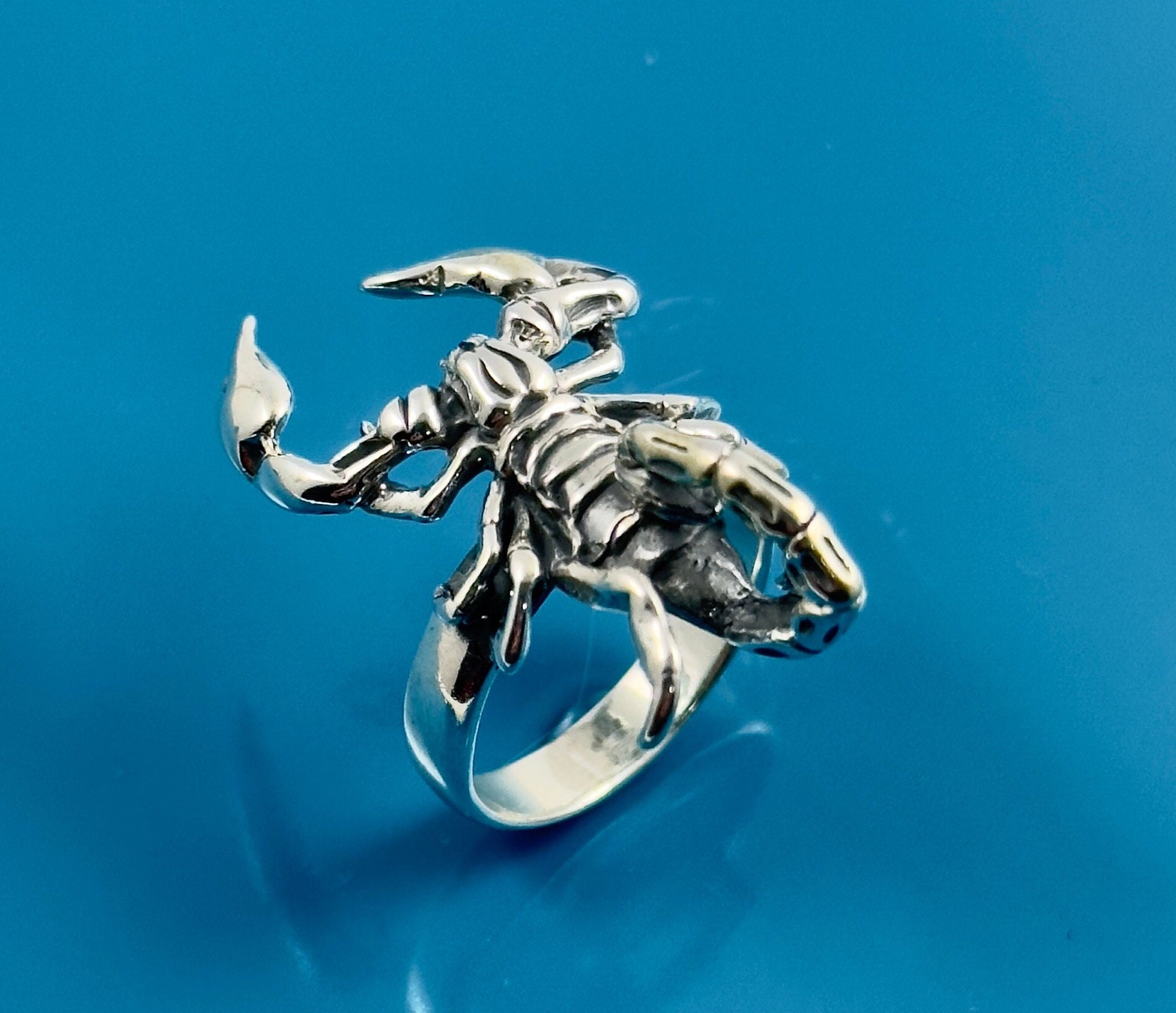 Massive Scorpion Ring sterling Silver Scorpio Zodiac Sign Ring Punk Goth Ring unisex Ring perfect Ring Etsy