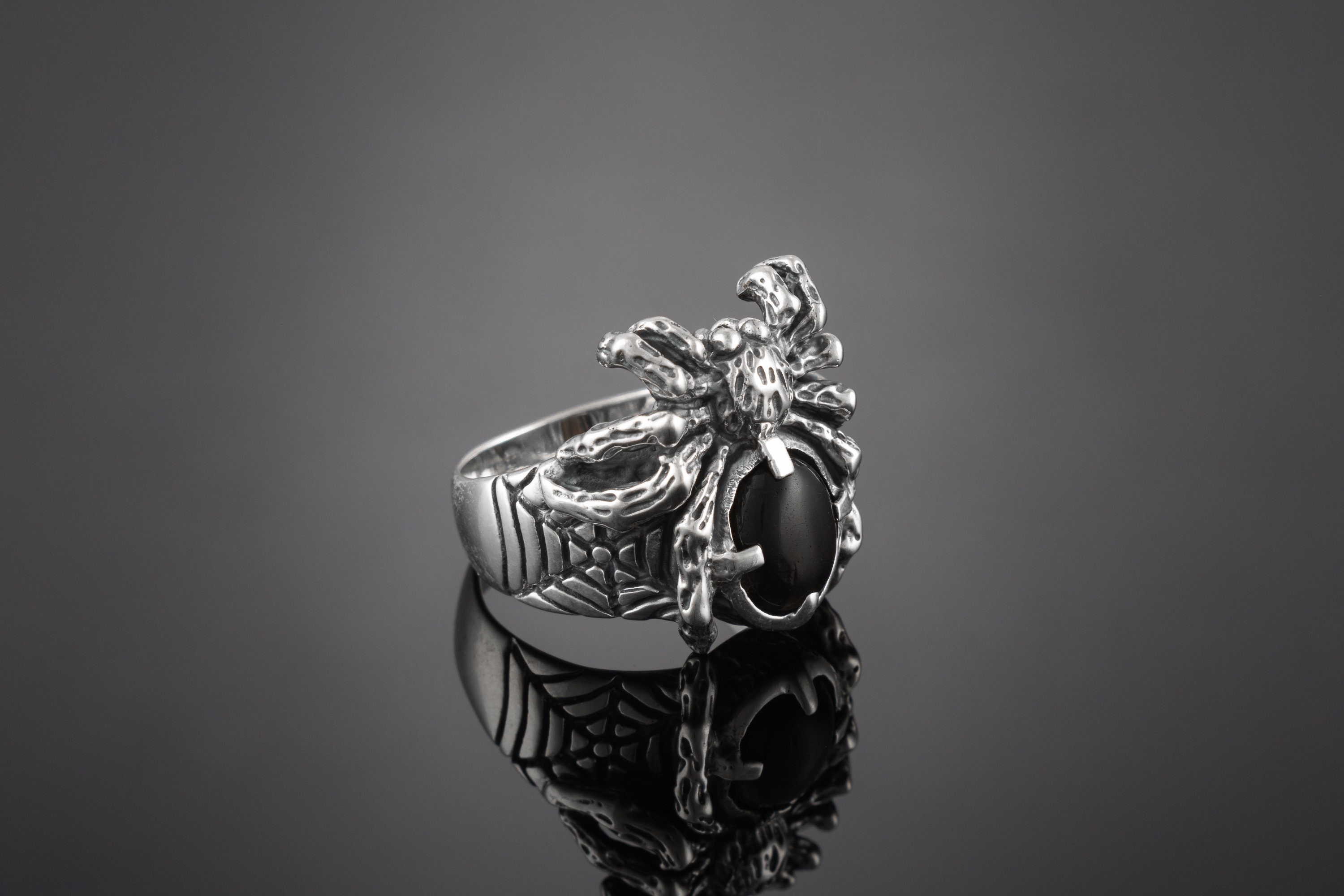 Giant Spider Ring for Men With Gemstone Spider Jewelry - Etsy
