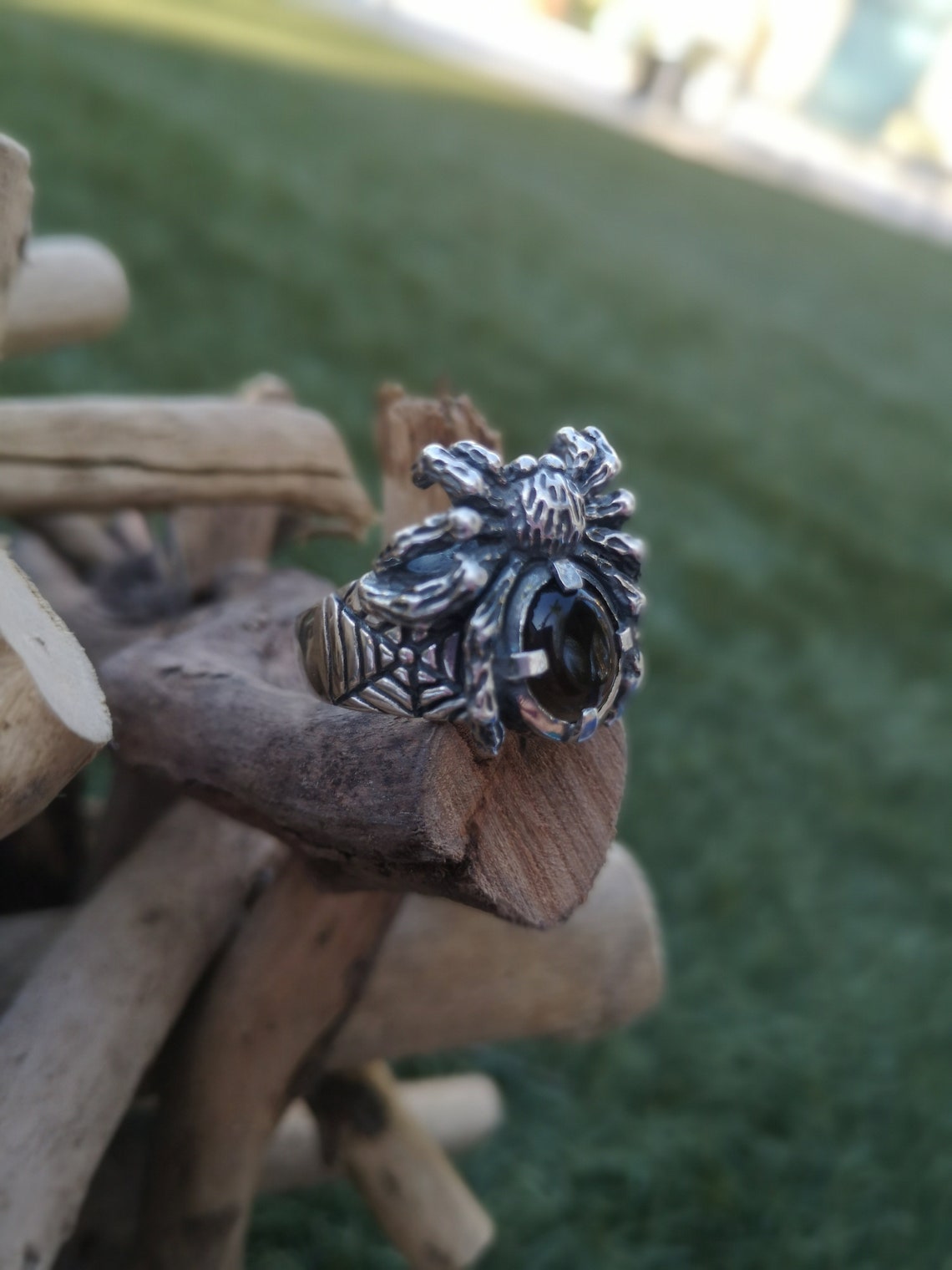 Giant Spider Ring for Men With Gemstone Spider Jewelry - Etsy