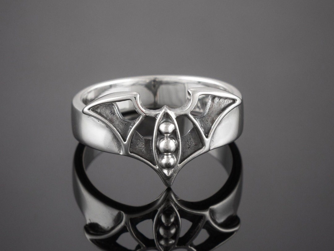 Gothic Style Black Bat Ring for Women , Bat Jewelry , Unique Solid ...