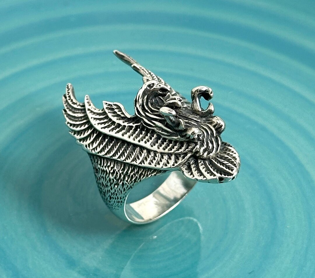 Huge Eagle Spreading Wings Ring for Men, American Eagle Ring, Signet ...