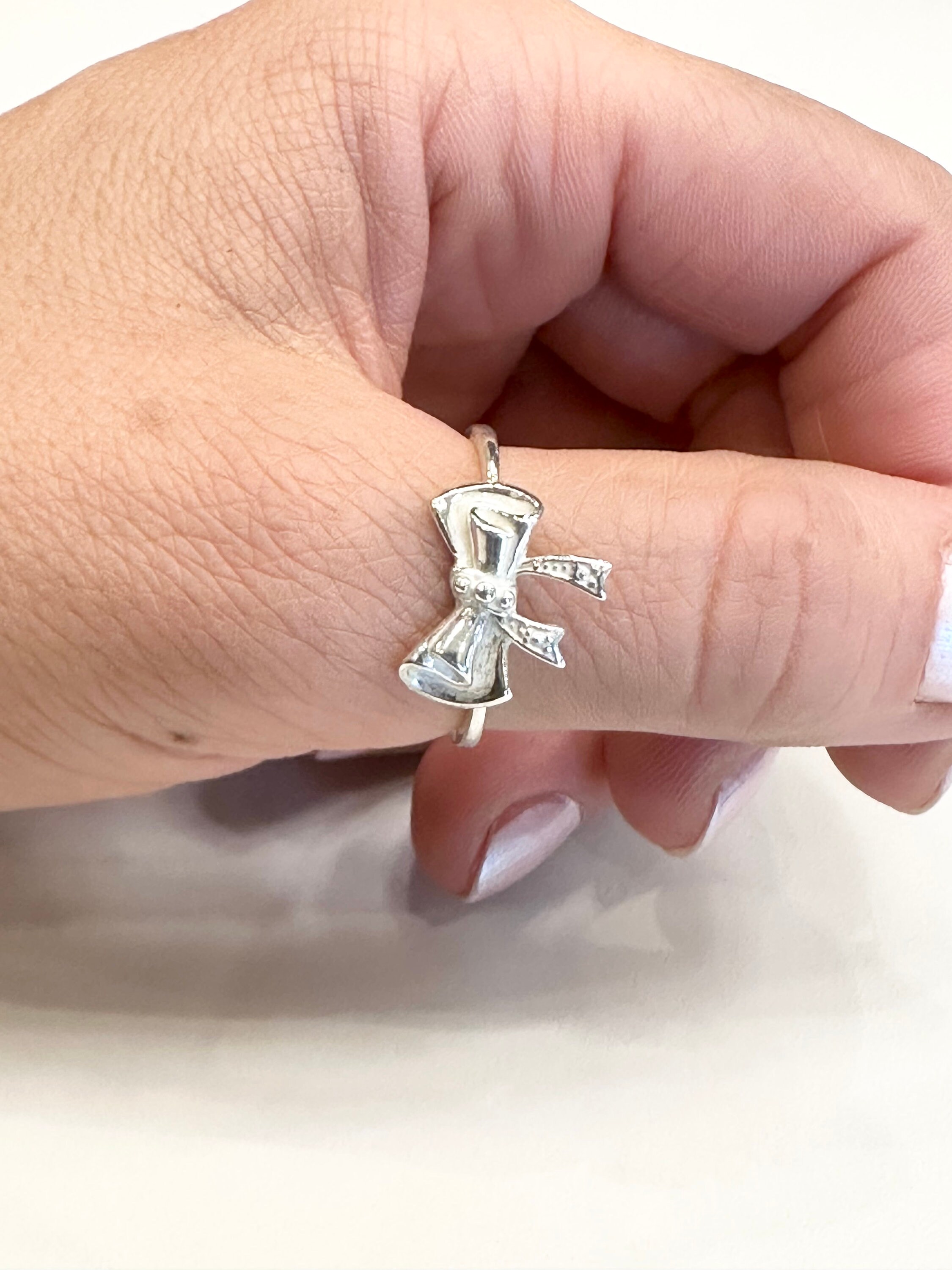 Sterling Silver Bow Ring Ribbon Rings Anniversary Gift Ring - Etsy
