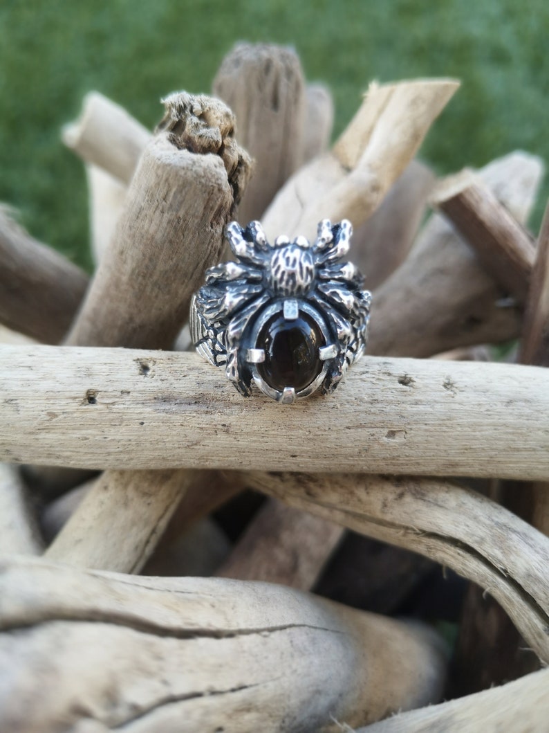 Giant Spider Ring for Men With Gemstone Spider Jewelry - Etsy
