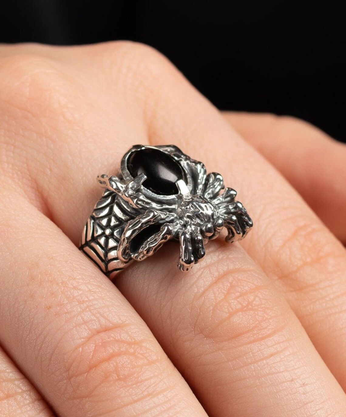 Giant Spider Ring for Men With Gemstone Spider Jewelry - Etsy