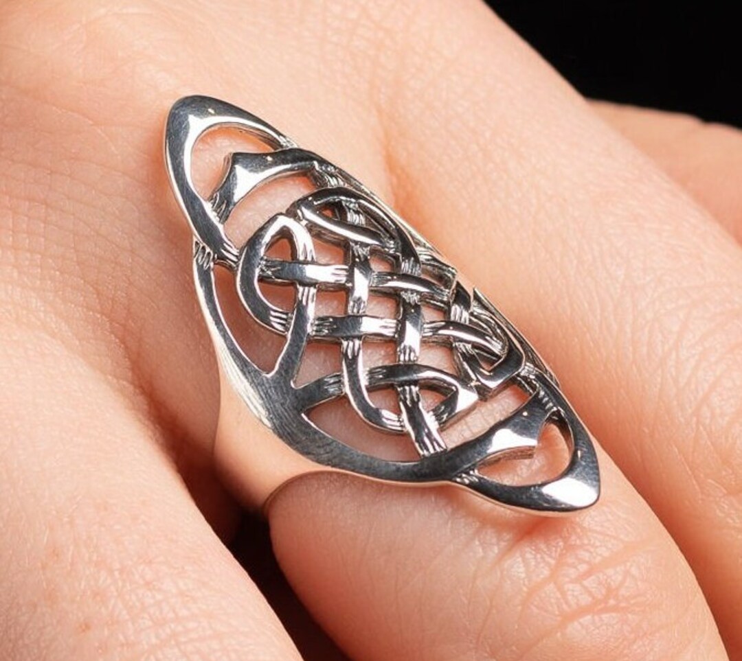 Oval Wide Celtic Irish Knot Ring/ Sterling Silver Oval Endless Knot ...