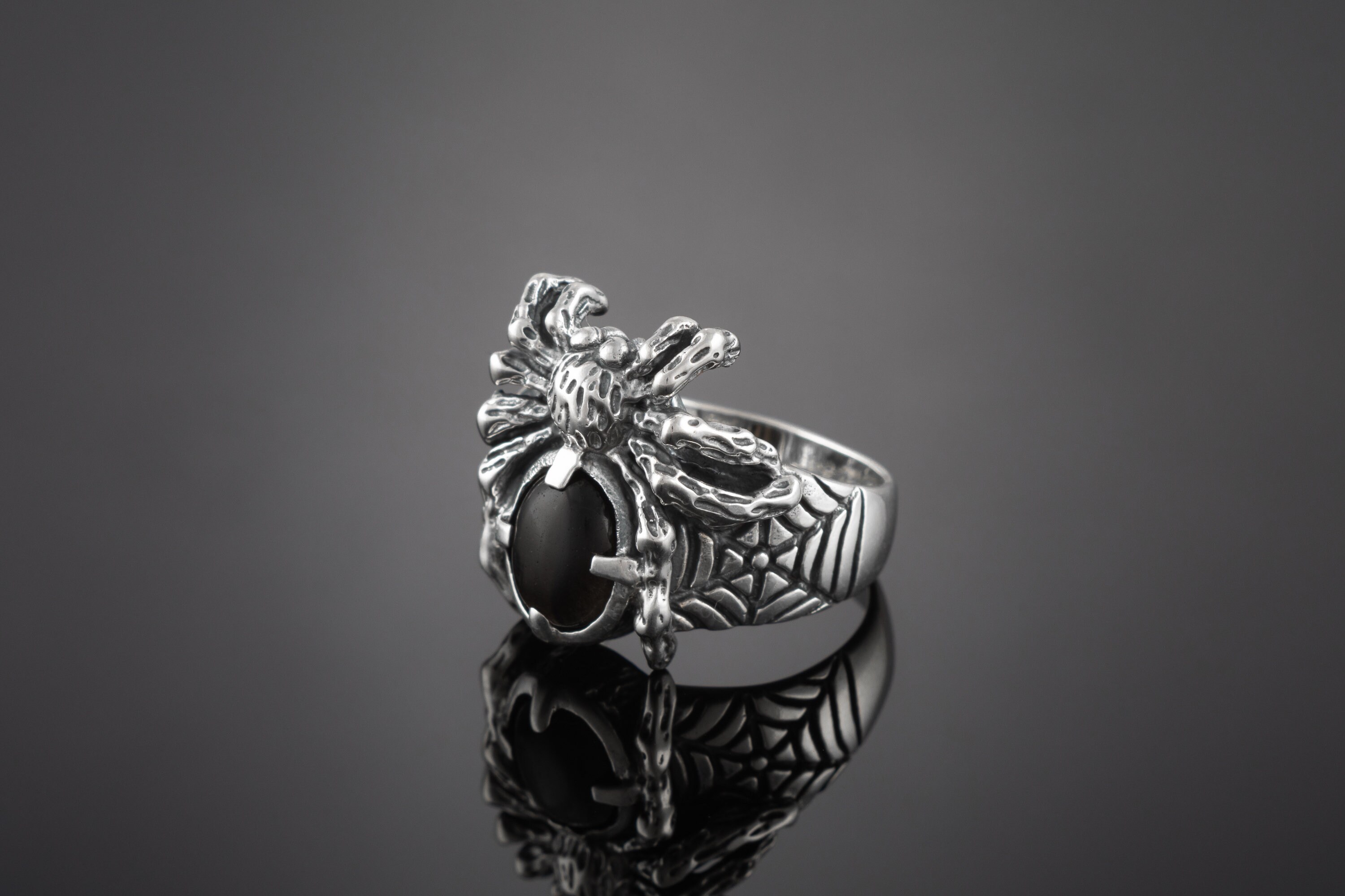 Giant Spider Ring for Men With Gemstone Spider Jewelry - Etsy