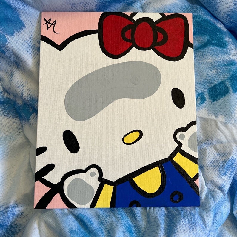 Close Hello Kitty Painting - Etsy
