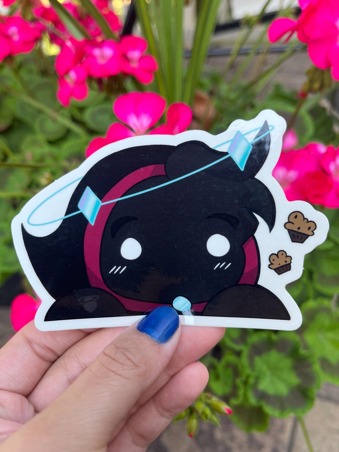 Devil Muffin Peeking Sticker - Badboyhalo MCYT - Etsy