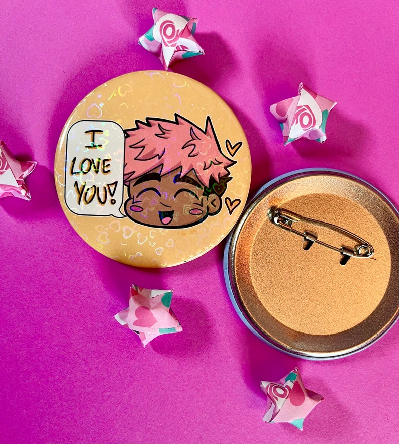 Curse Sorcerer Anime - Jujutsu Kaisen Anime Buttons: Holographic Heart ...