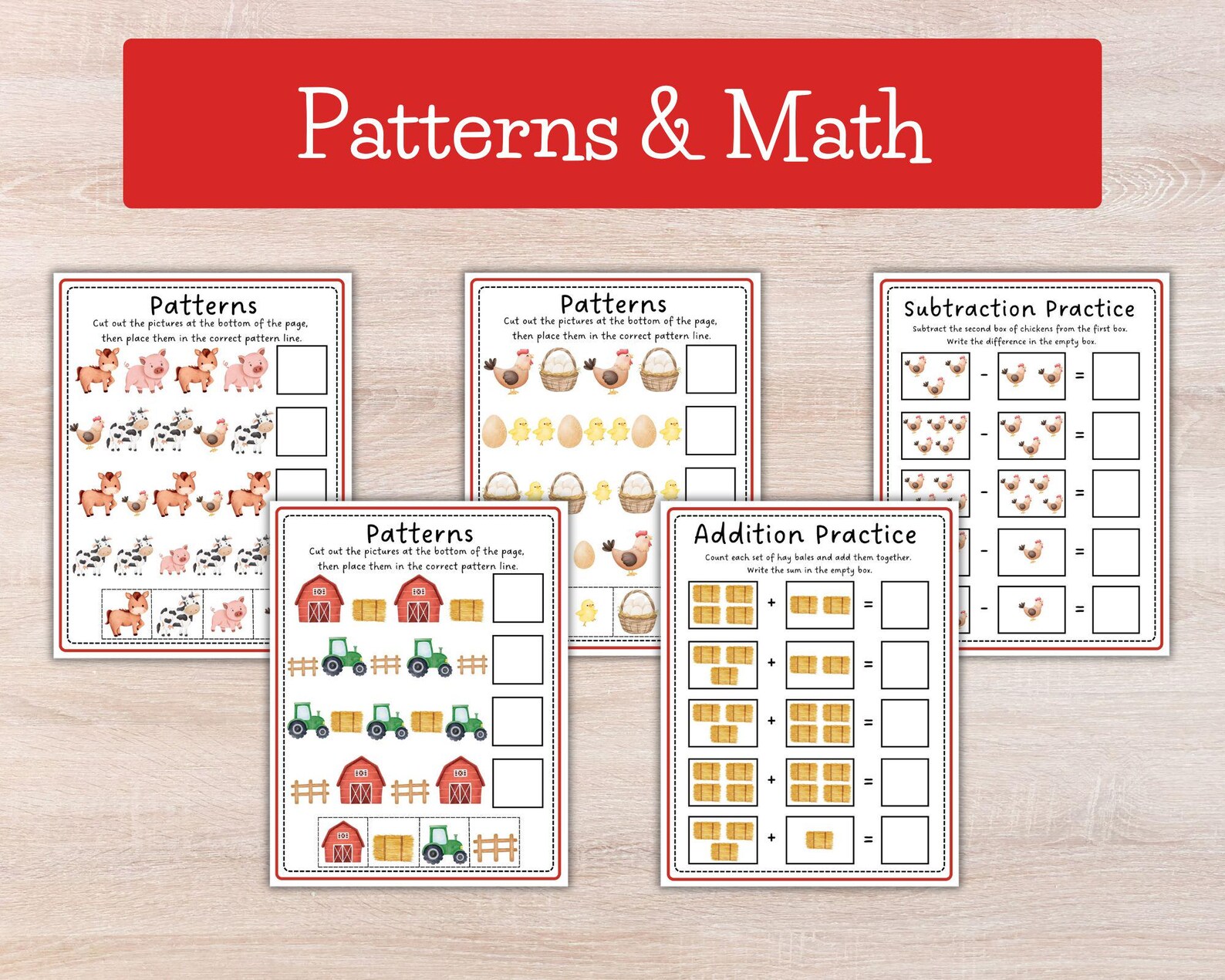 Printable Farm Theme Preschool Activity Bundle - Etsy
