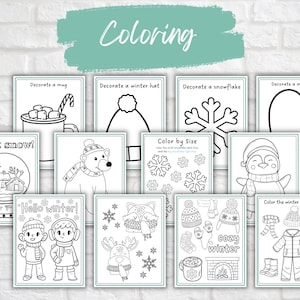 Printable Winter Preschool Activity Bundle - Etsy