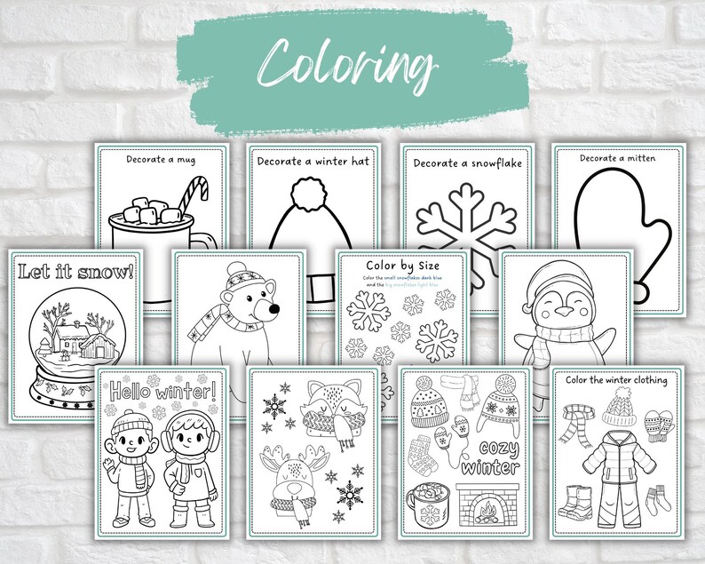 Printable Winter Preschool Activity Bundle - Etsy