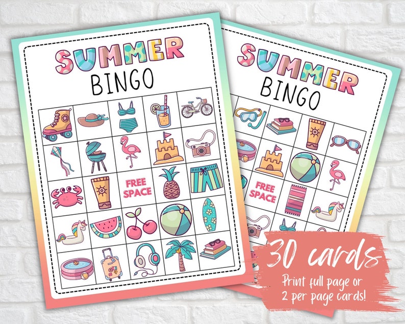 Printable Summer BINGO - Etsy