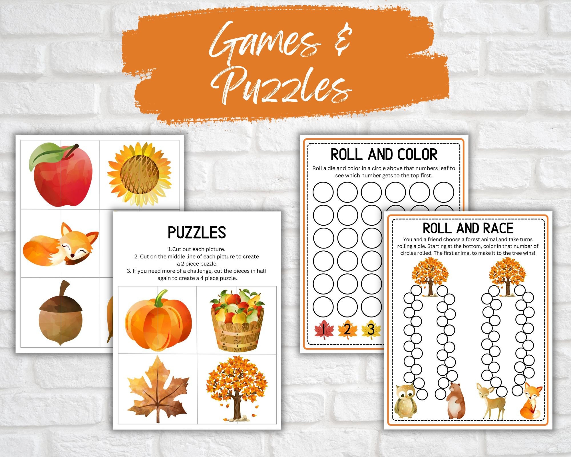 Printable Fall/autumn Preschool Activity Bundle - Etsy