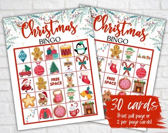 Kid’s Christmas Bingo Cards, Christmas Party Games, Instant Download ...