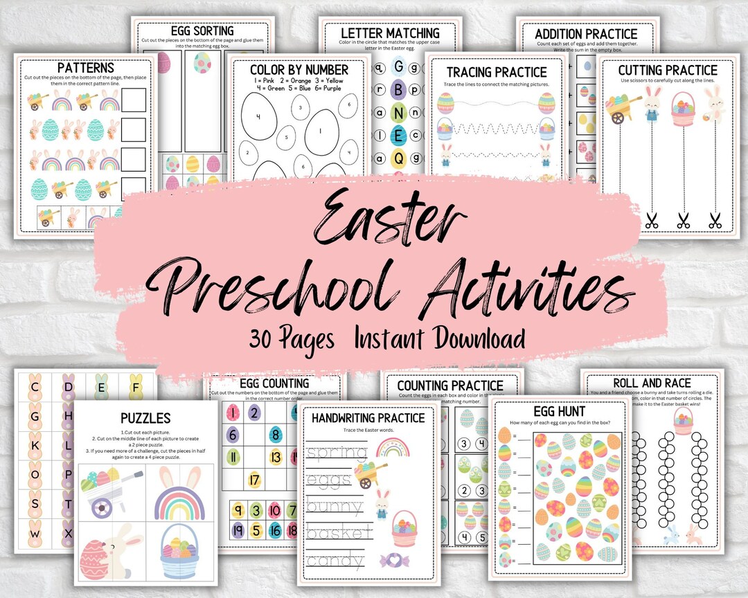 Printable Easter Preschool Activity Bundle - Etsy
