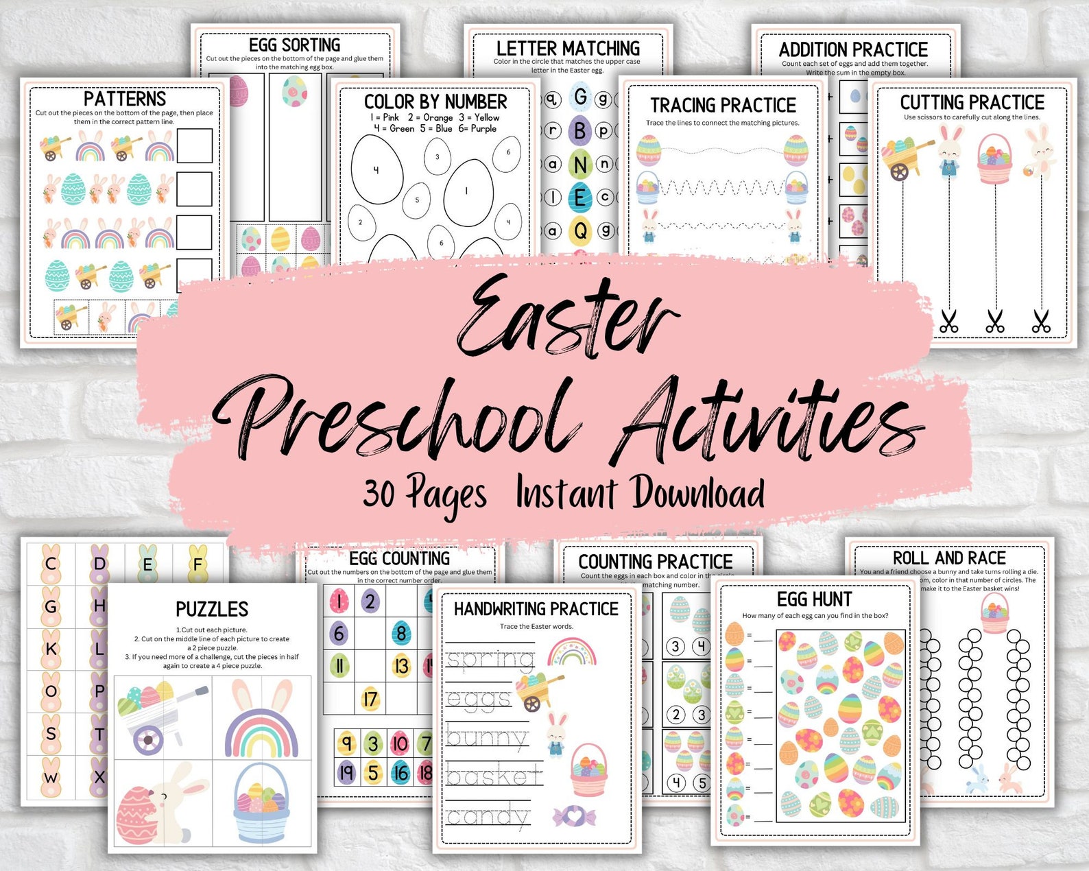 Printable Easter Preschool Activity Bundle - Etsy