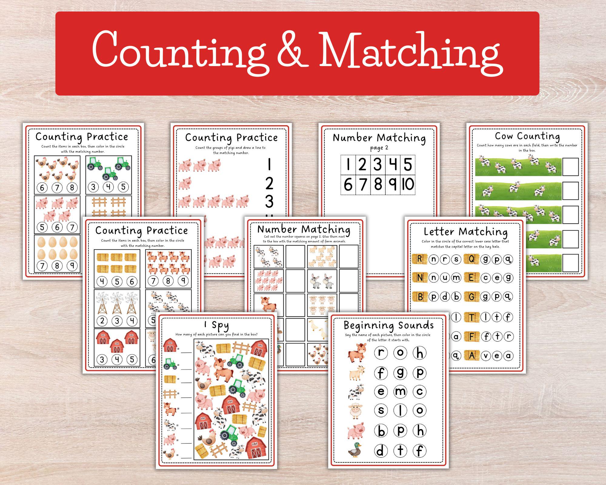 Printable Farm Theme Preschool Activity Bundle - Etsy