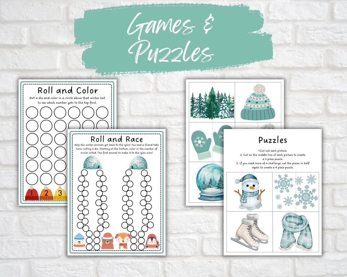 Printable Winter Preschool Activity Bundle - Etsy