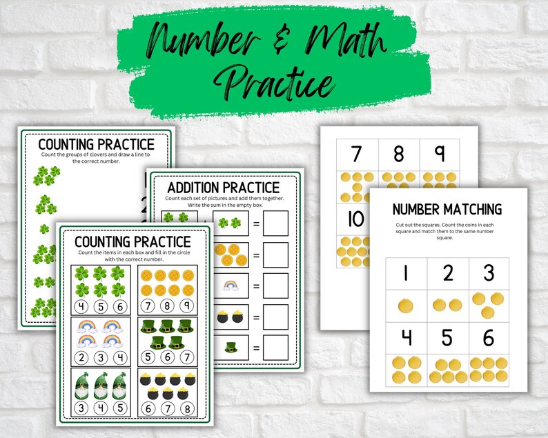 Printable St. Patrick's Day Preschool Activity Bundle - Etsy