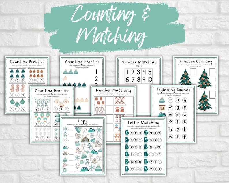 Printable Winter Preschool Activity Bundle - Etsy