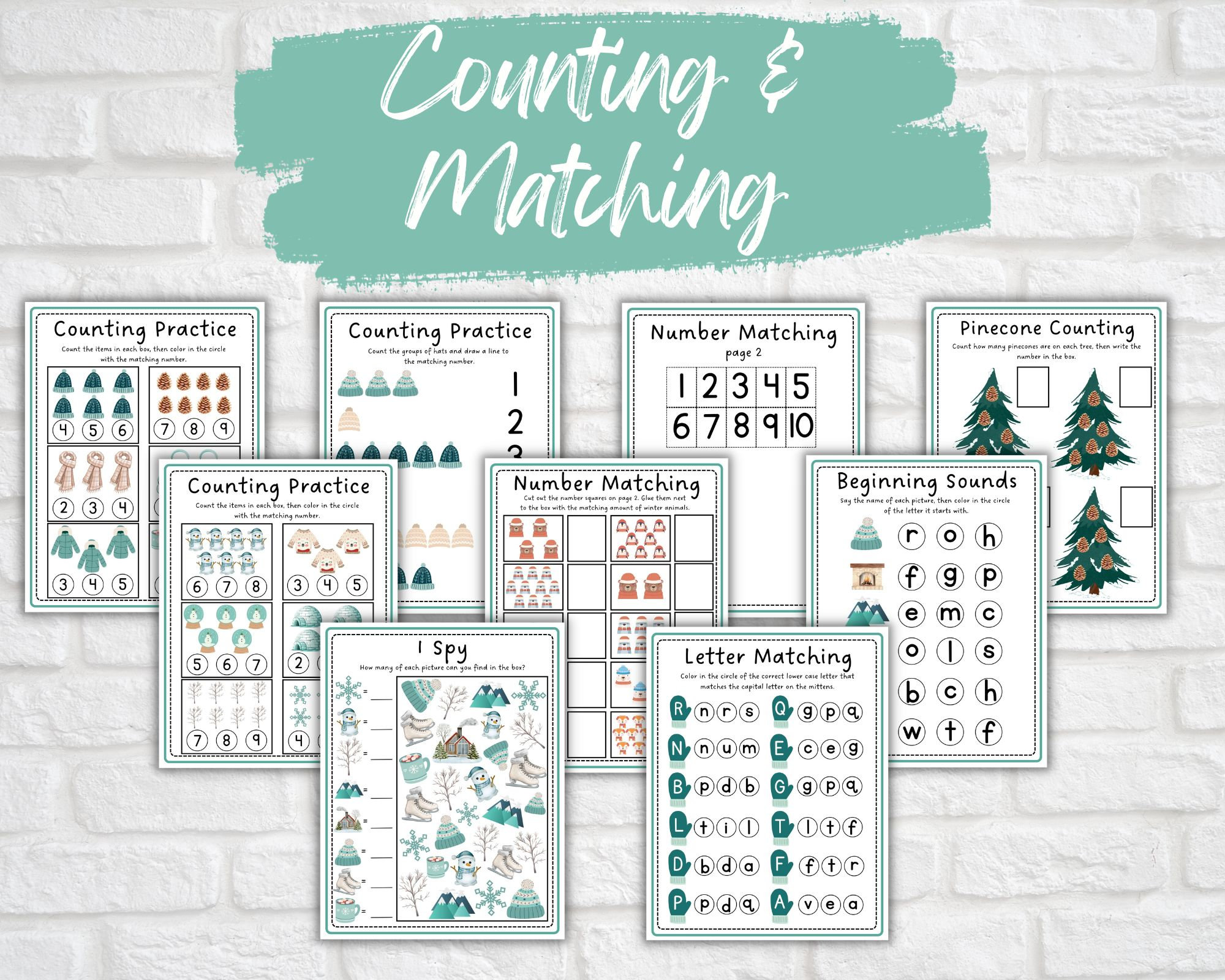 Printable Winter Preschool Activity Bundle - Etsy