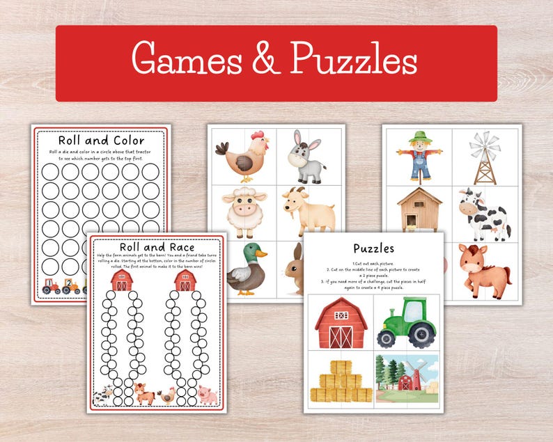 Printable Farm Theme Preschool Activity Bundle - Etsy