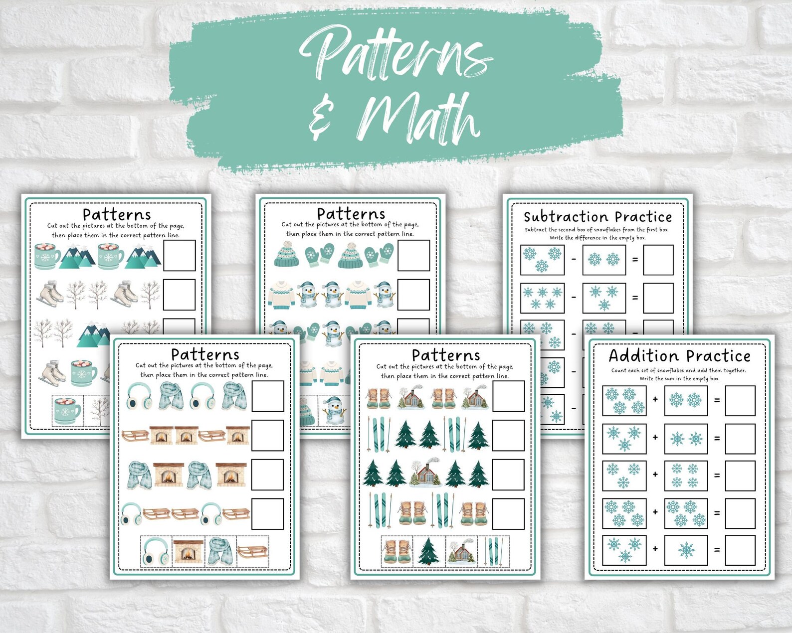 Printable Winter Preschool Activity Bundle - Etsy