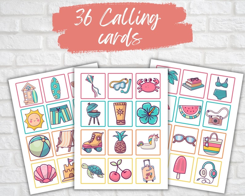 Printable Summer BINGO - Etsy