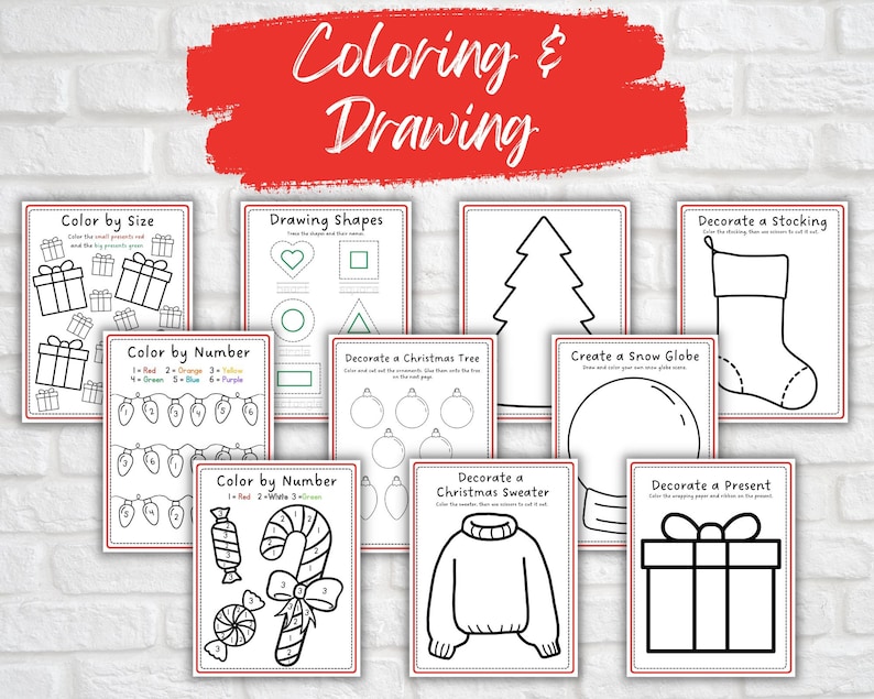 Printable Christmas Preschool Activity Bundle - Etsy