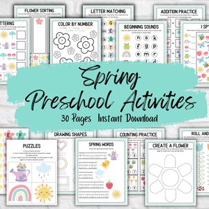 Printable Spring Preschool Activity Bundle - Etsy