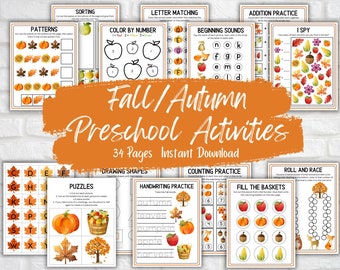 Worksheets Printable for Preschool Kids Gift for Teacher Preschool ...