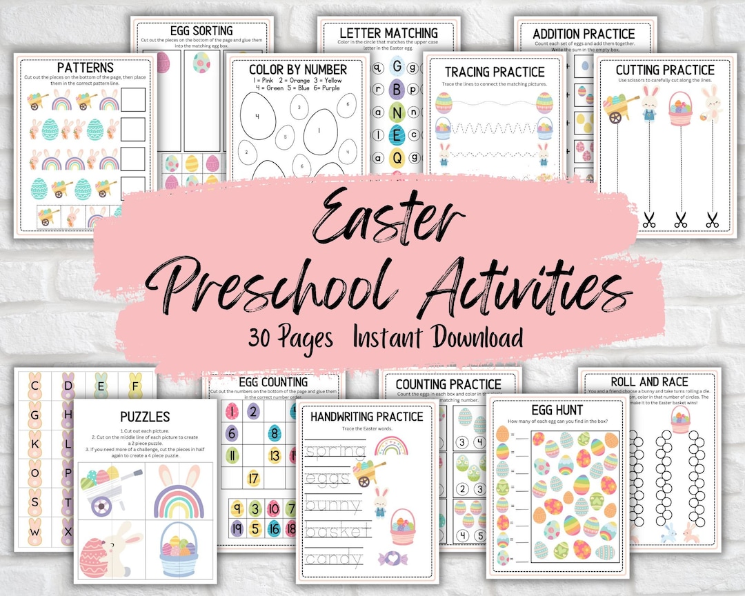 Printable Easter Preschool Activity Bundle - Etsy