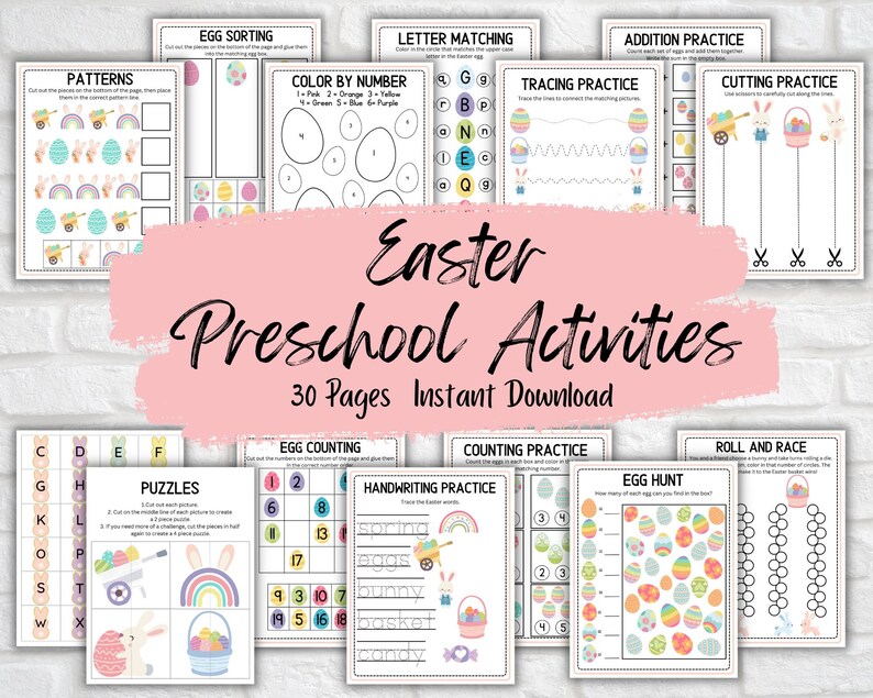 Printable Easter Preschool Activity Bundle - Etsy