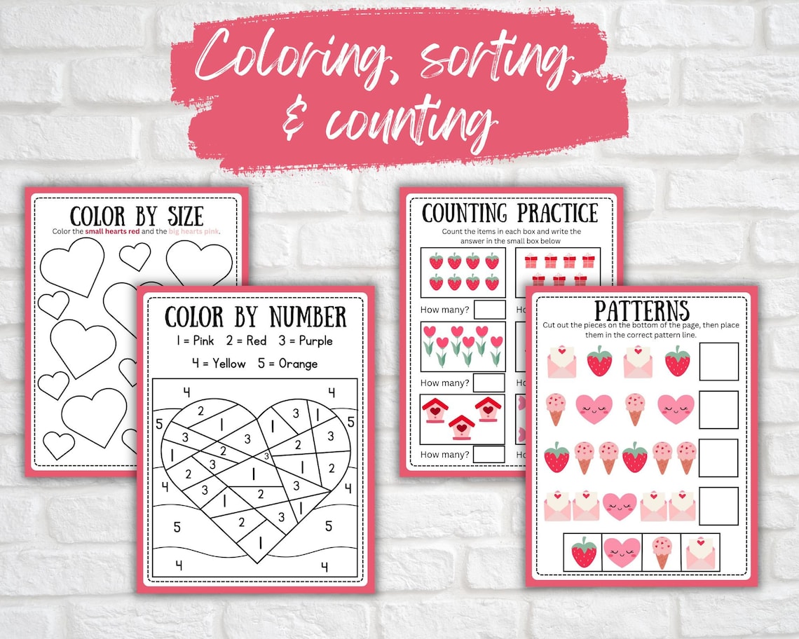 Printable Valentine's Day Preschool Activity Bundle - Etsy