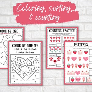 Printable Valentine's Day Preschool Activity Bundle - Etsy