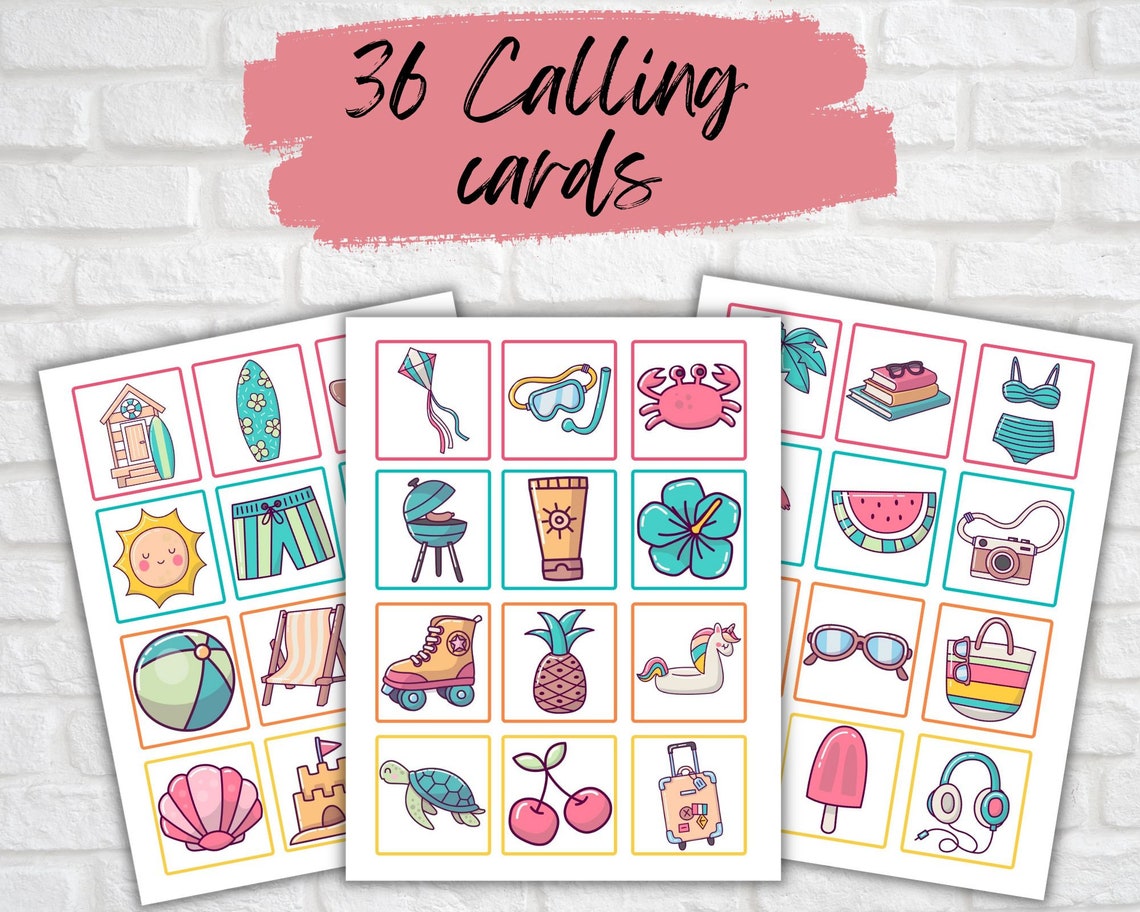 Printable Summer BINGO - Etsy