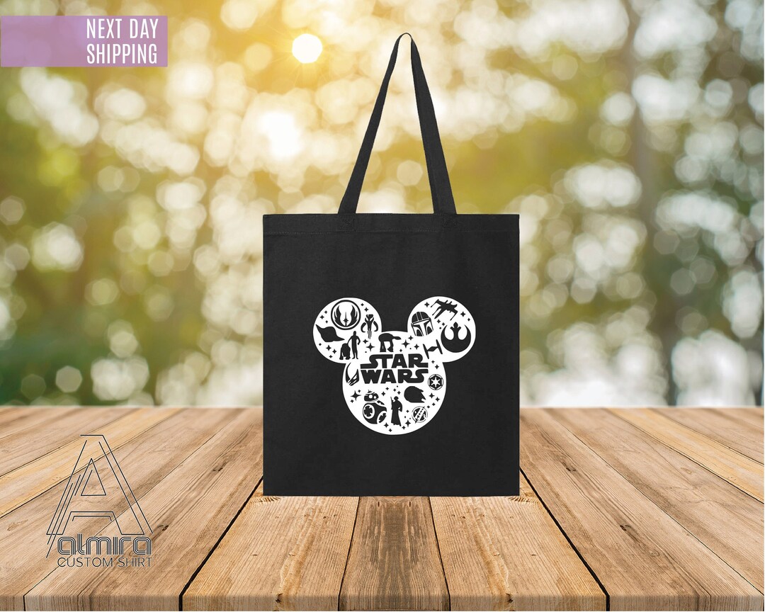 Star Wars Mickey Ears Tote Bag,mandalorian Tote Bag,disney Star Wars ...