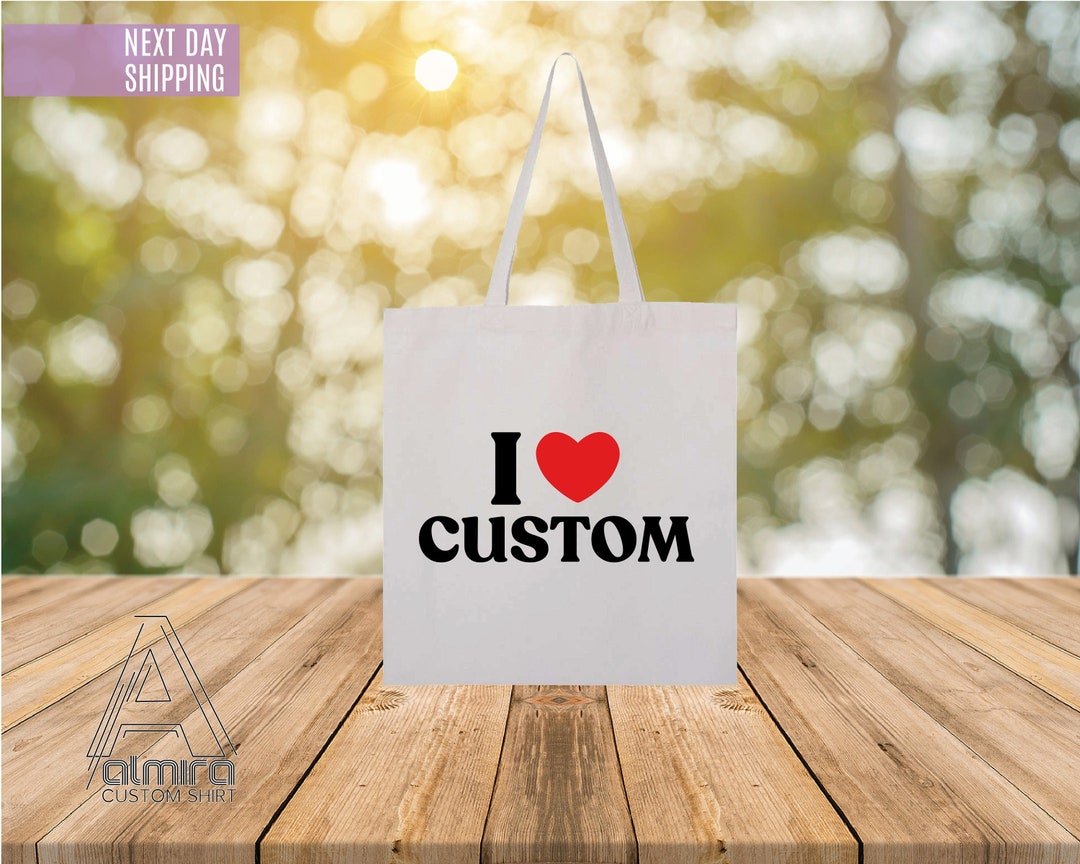 Personalized I Love Heart Tote Bag,i Love Custom Tote Bag,valentines ...