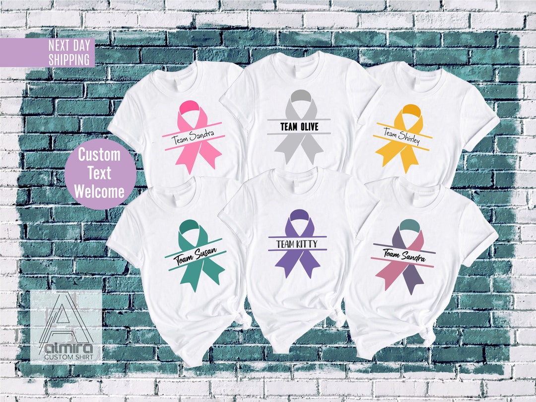 Custom Breast Cancer Support Team Shirts,personalized Cancer Shirt ...