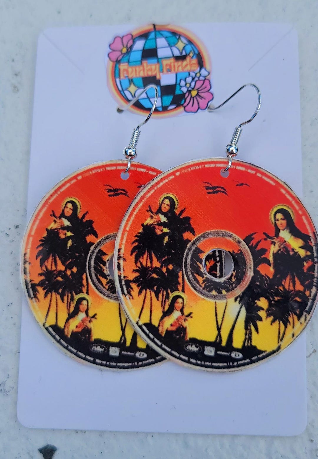 1996 Romeo + Juliet Soundtrack Mini CD Earrings Virgin Mary Sacred ...