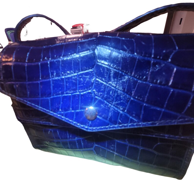 Elizabeth & James Croc Eloise Field Bag Navy Blue - Etsy