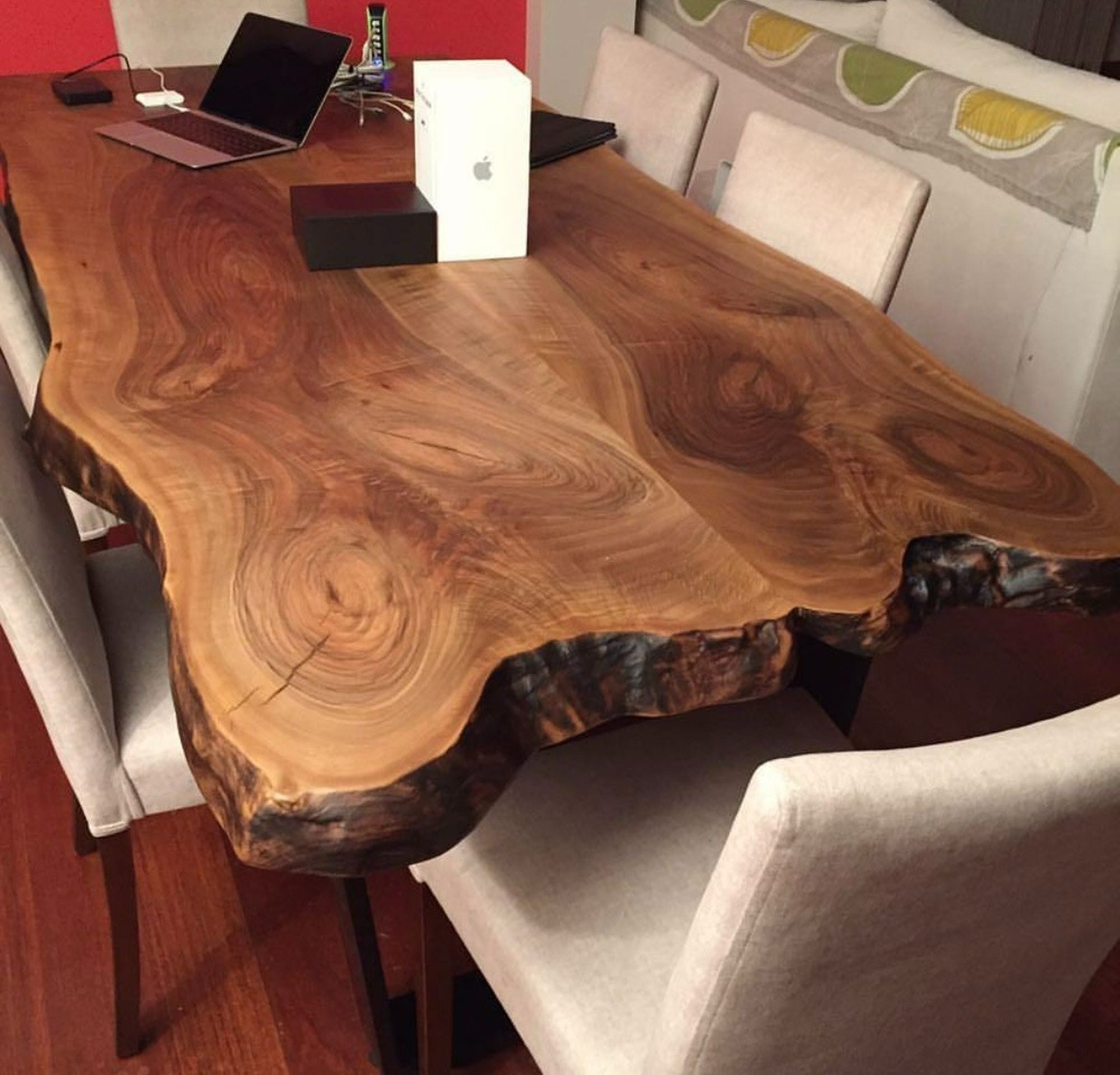 Walnut Wood, Custom Table, Walnut Dining Table, Live Edge Dining Table ...
