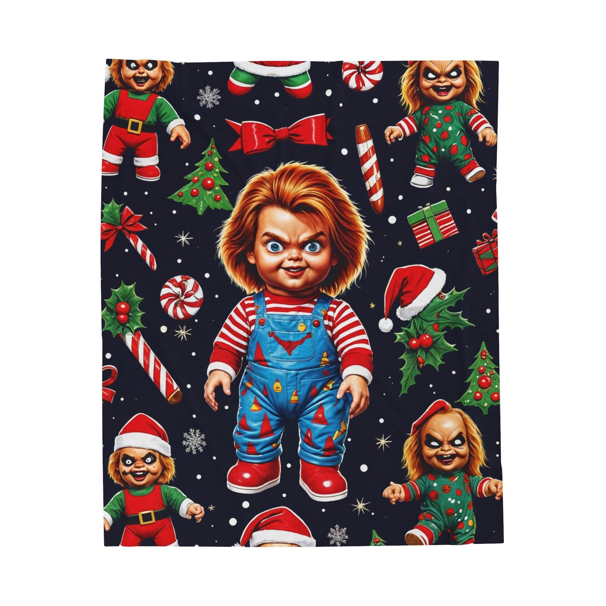 Cozy Chucky Horror Holiday Christmas Blanket Soft Plush, Cute Decor ...