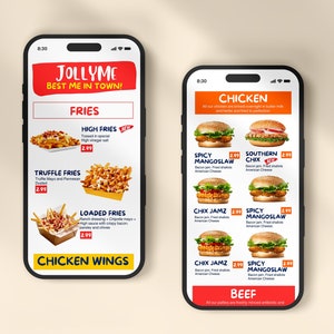 Mobile Menu Canva Template Food Menu QR Scan Mobile FREE Website Simple ...