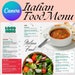 Italian Food Menu Editable Canva for Restaurant Italy Pizza, Pasta and ...