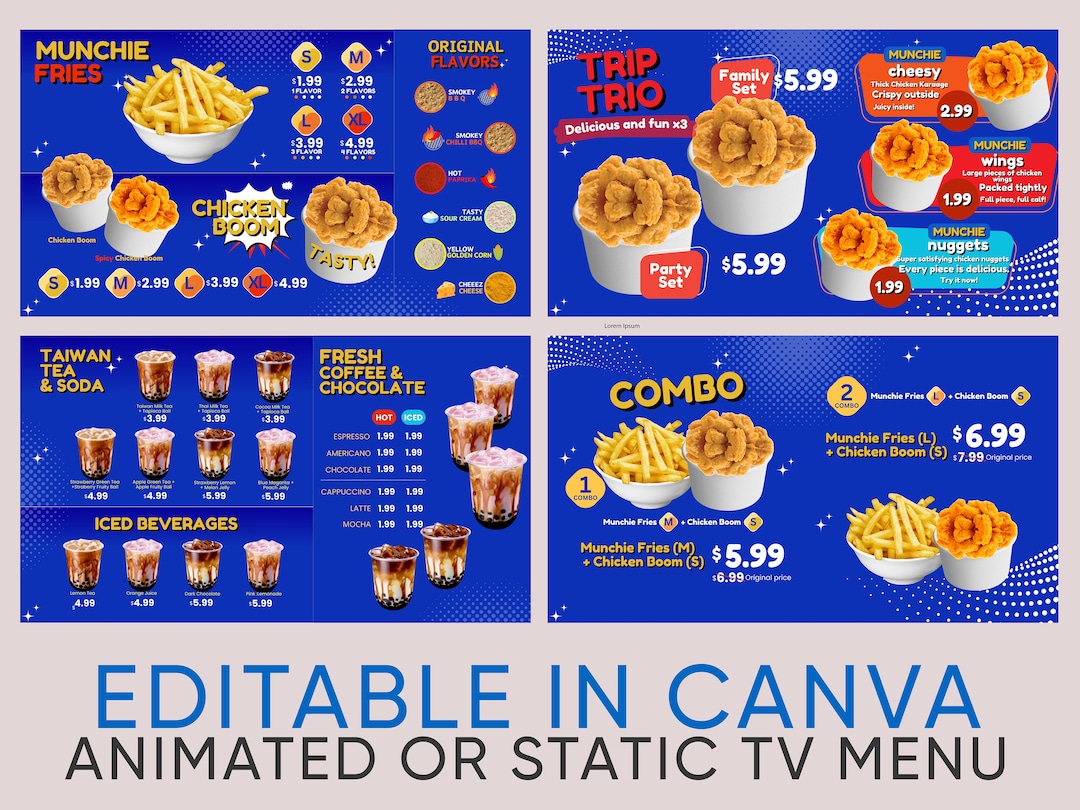 Digital TV Menu Board for Restaurant Digital Menu Board Menu Screen ...