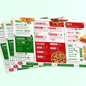 Italian Food Menu Editable Canva for Restaurant Italy Pizza, Pasta and ...